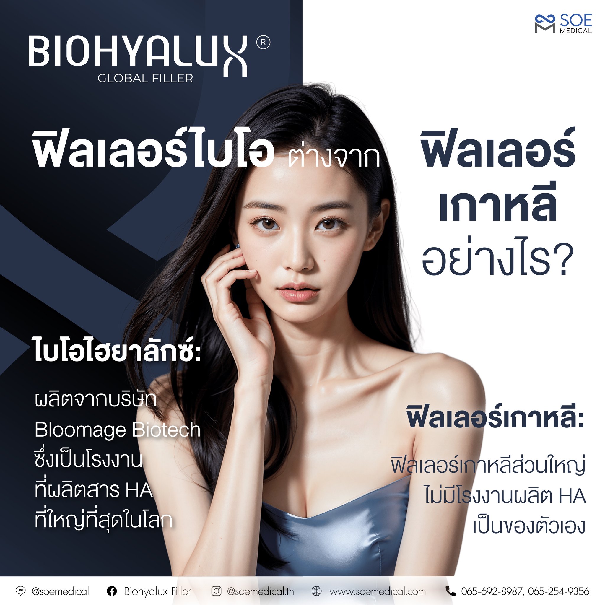 ฟิลเลอร์ไบโอต่างจากฟิลเลอร์แบรนด์เกาหลีอย่างไร - SOE Medical